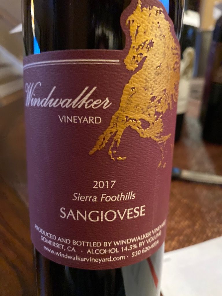 2021 Windwalker Vineyard Sangiovese, USA, California, Sierra Foothills ...