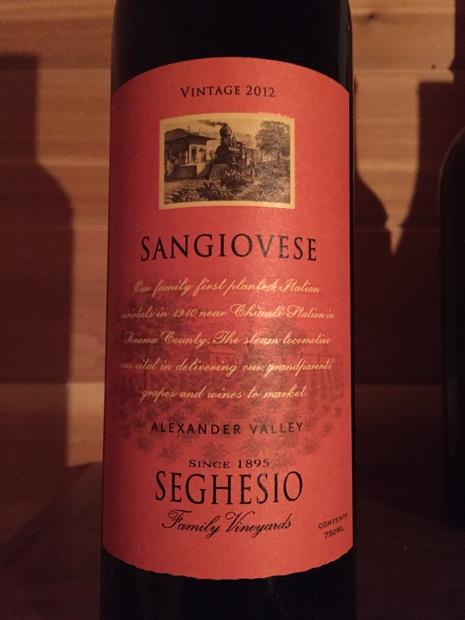 2012 Seghesio Family Vineyards Sangiovese, USA, California, Sonoma ...