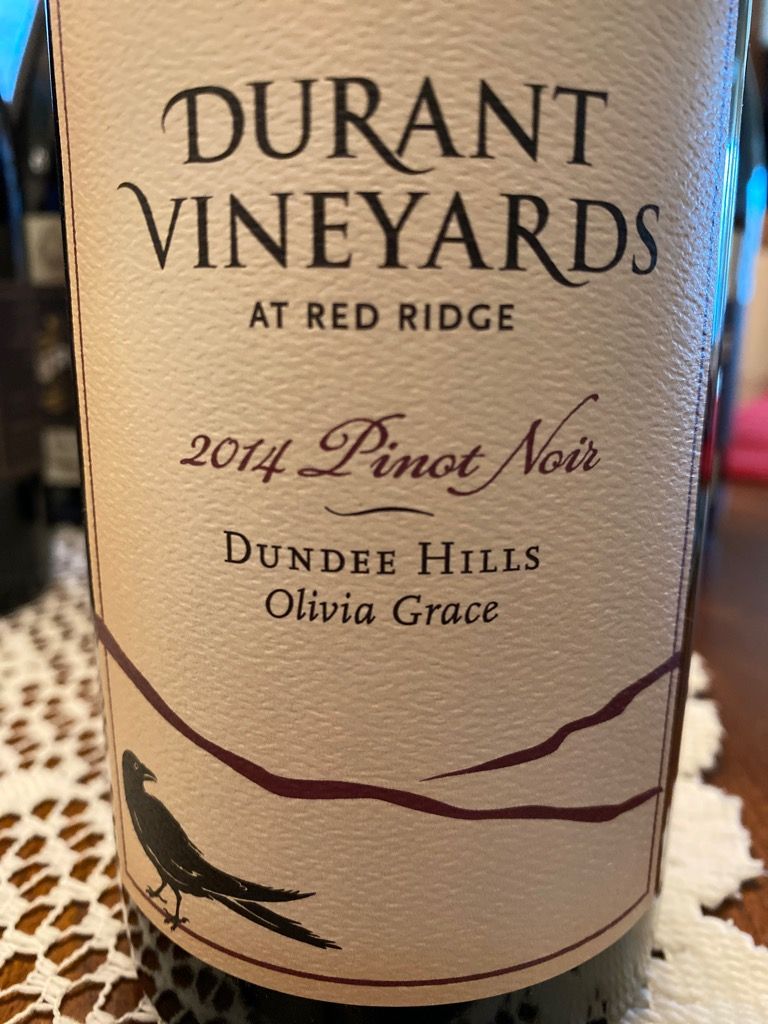 2014 Durant Vineyards Pinot Noir Olivia Grace Vineyard, USA, Oregon ...