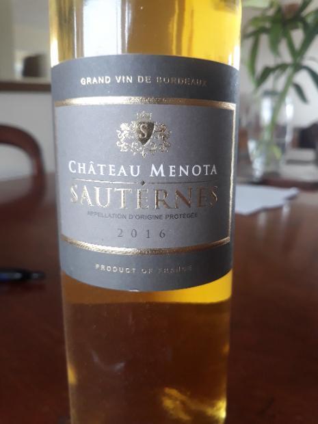 2016 Château Ménota Sauternes, France, Bordeaux, Sauternais, Sauternes ...