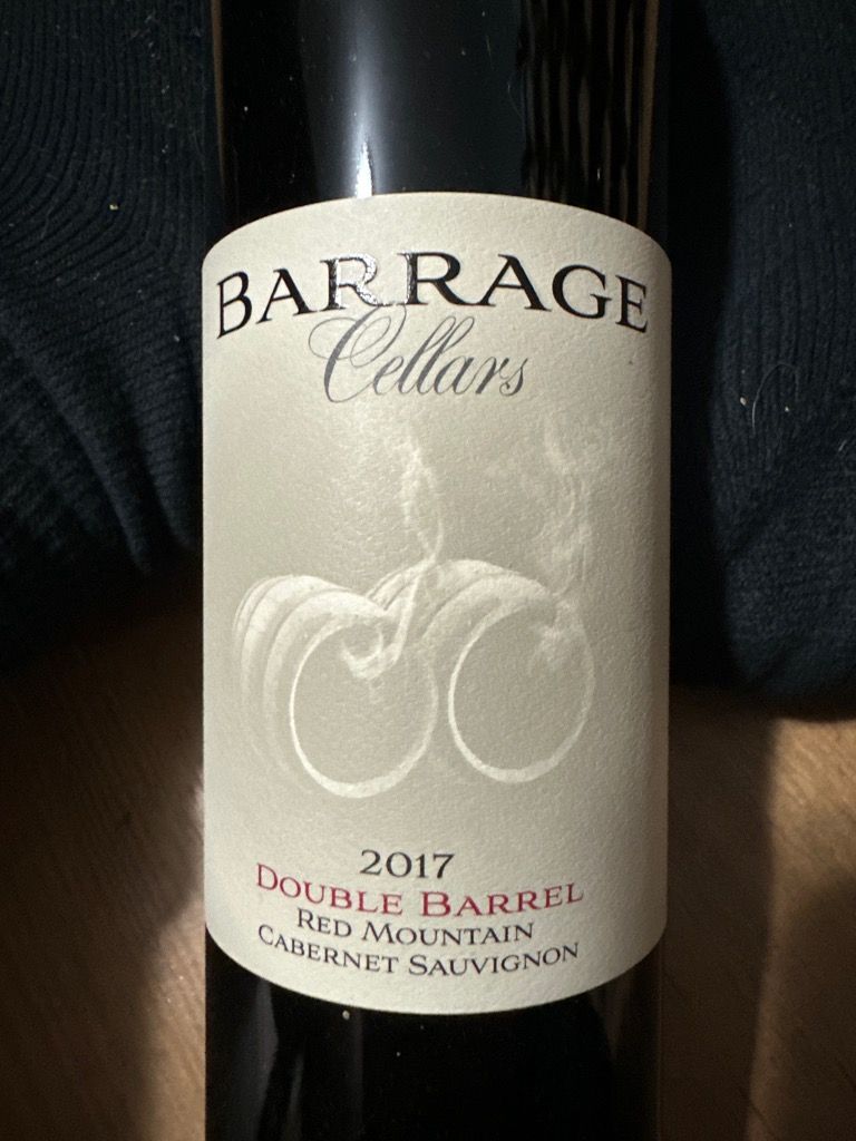 2019 Barrage Cellars Cabernet Sauvignon Double Barrel Shaw Vineyard ...