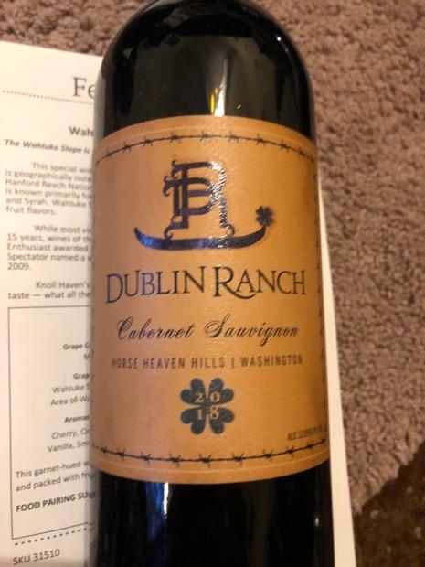 2018 Dublin Ranch Cabernet Sauvignon, USA, California - CellarTracker