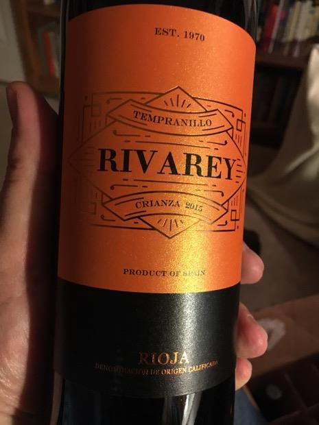 2015 Rivarey Tempranillo Rioja Crianza, Spain, La Rioja, Rioja ...