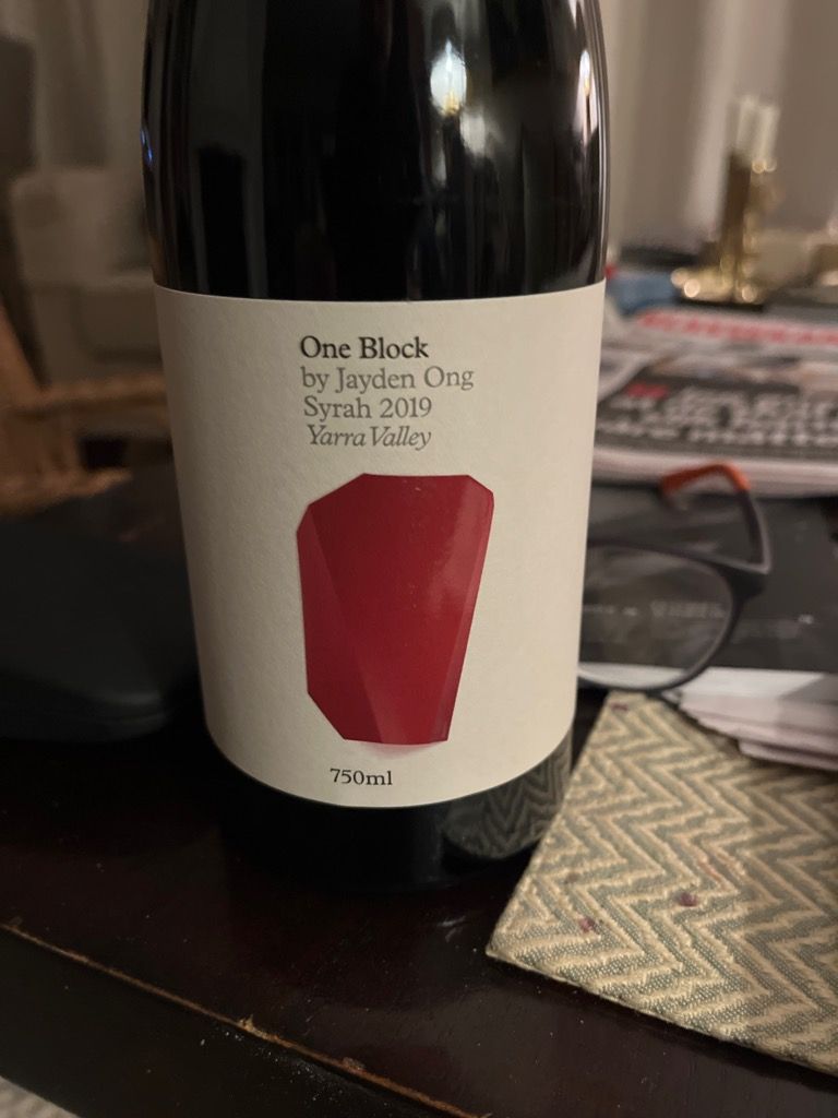 2019 Jayden Ong Syrah One Block, Australia, Victoria, Port Phillip ...