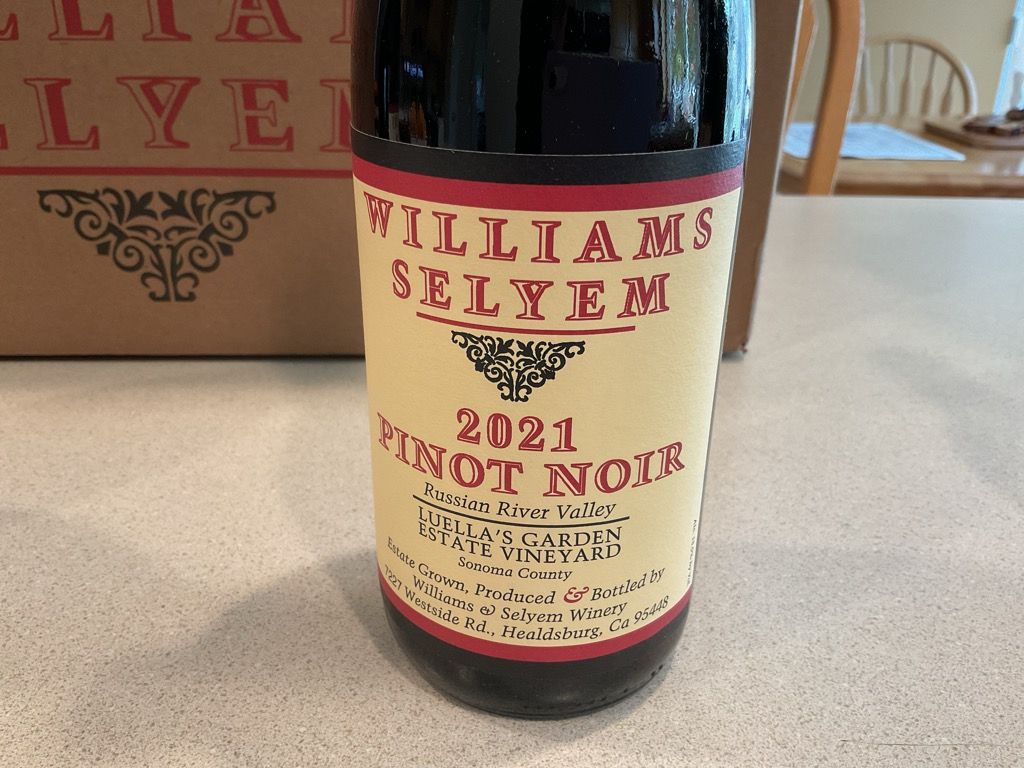 2021 Williams Selyem Pinot Noir Luella's Garden Estate Vineyard, USA ...