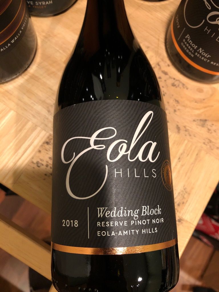 2018 Eola Hills Wine Cellars Pinot Noir Reserve Wedding Block, USA ...