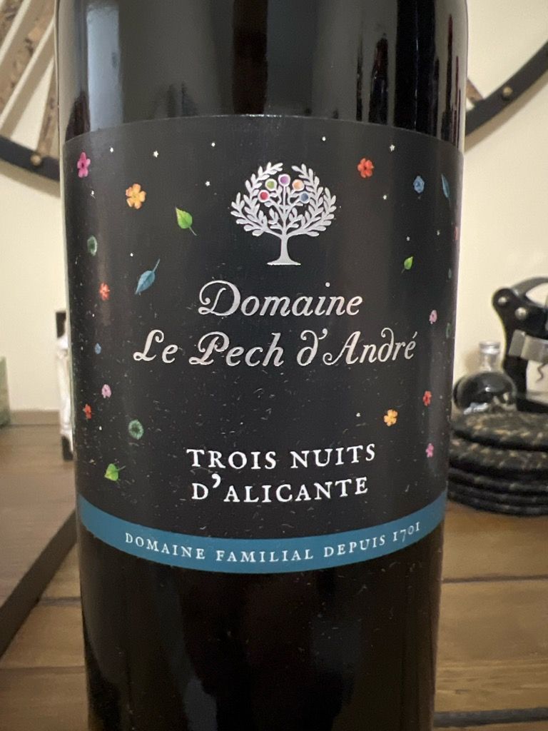 2022 Domaine Le Pech d'Andre Trois Nuits D'Alicante, France, Languedoc ...