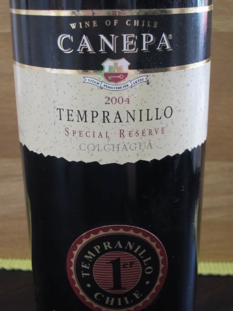 2004 Canepa Tempranillo Special Reserve, Chile, Rapel Valley, Colchagua ...