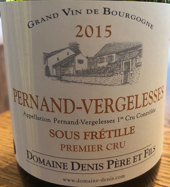 2015 Denis Pere & Fils Pernand-Vergelesses 1er Cru Sous Frétille Blanc ...