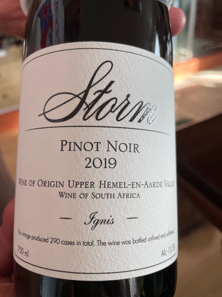 2020 Storm Wines (South Africa) Pinot Noir Ignis, South Africa, Cape ...
