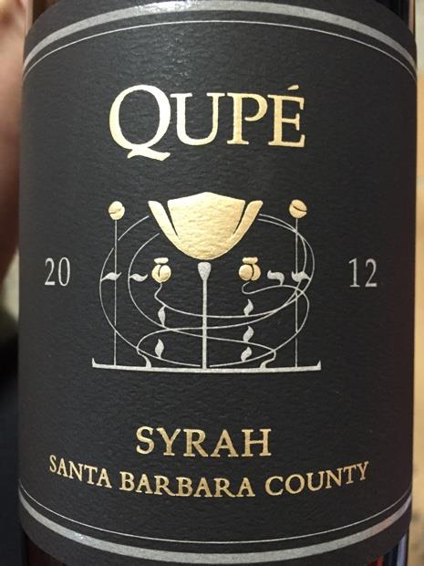 2012 Qupé Syrah Santa Barbara County, USA, California, Central Coast ...