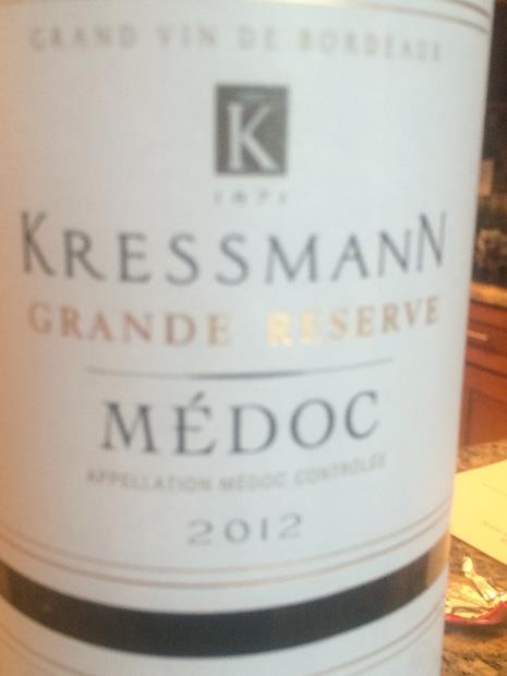 2013 Kressmann Médoc Grande Réserve, France, Bordeaux, Médoc ...