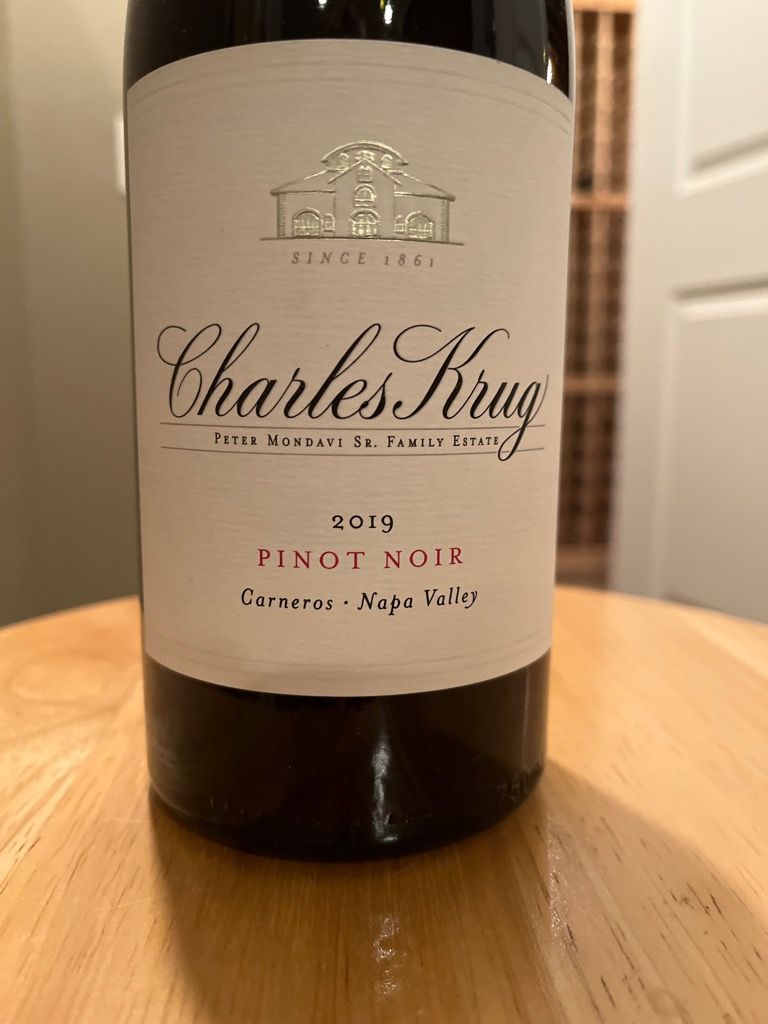 2019 Charles Krug Winery (Peter Mondavi Family) Pinot Noir, USA ...