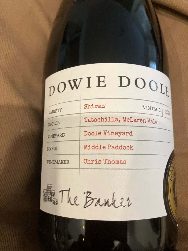 2022 Dowie Doole Shiraz The Banker, Australia, South Australia, Fleurieu, McLaren Vale ...