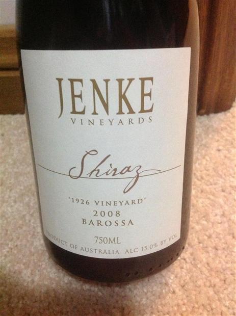 2008 Jenke Shiraz 1926 Vineyard, Australia, South Australia, Barossa ...