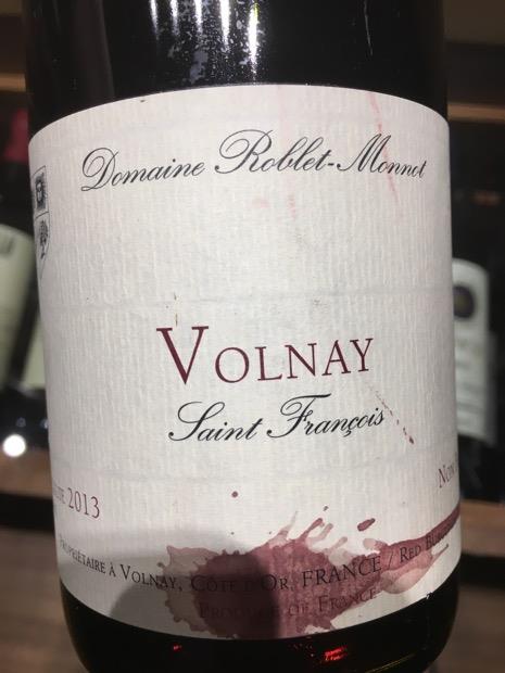 2013 Domaine Roblet-Monnot Volnay Saint-Francois, France, Burgundy ...