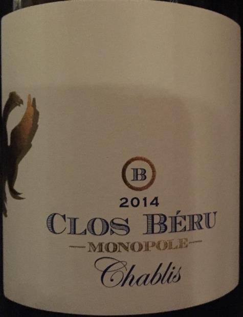 2014 Château de Béru Chablis Clos Béru, France, Burgundy, Chablis ...