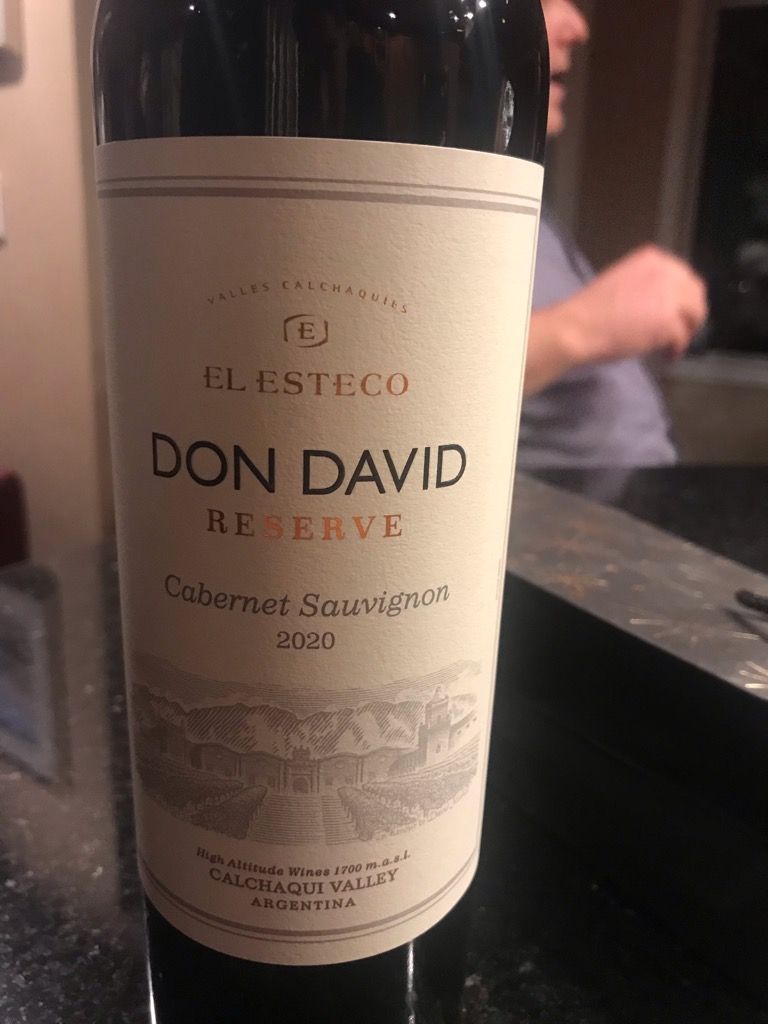 2021 Bodega El Esteco Cabernet Sauvignon Don David Reserve, Argentina ...