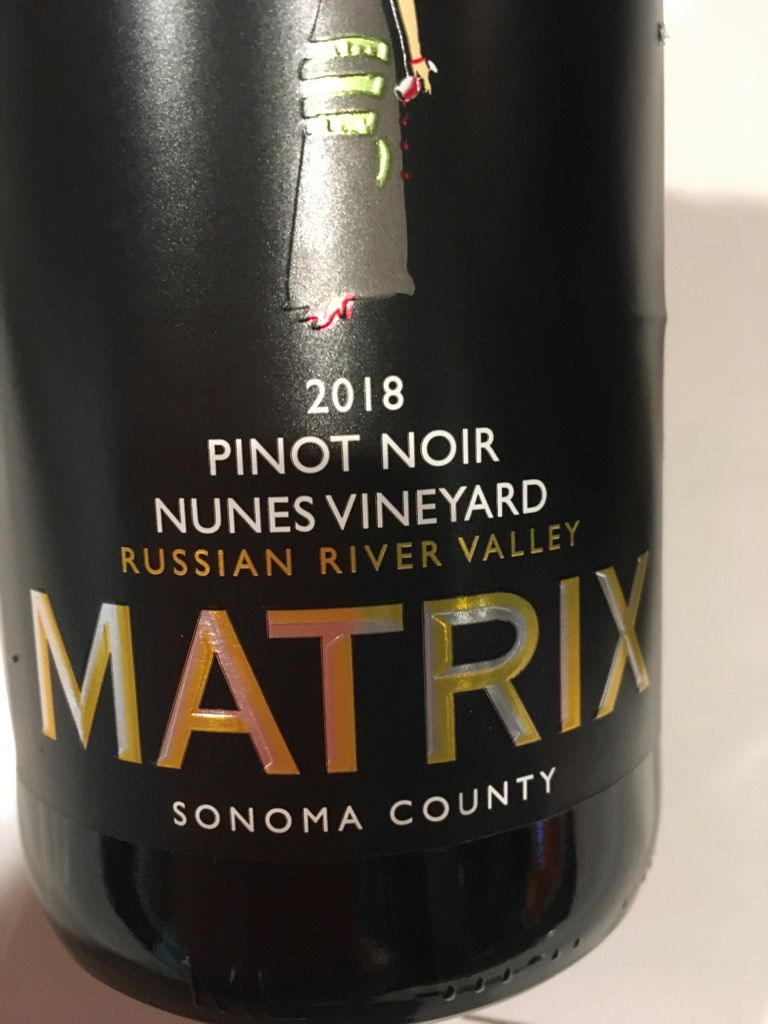 2018 Matrix Pinot Noir Nûnes Vineyard, USA, California, Sonoma County ...