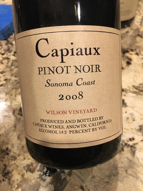 Community Tasting Note - 2008 Capiaux Cellars Pinot Noir Wilson ...