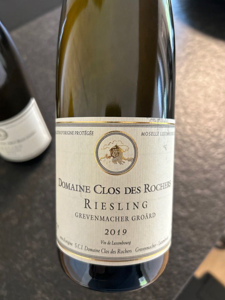 2019 Domaine Clos des Rochers Riesling Grevenmacher Groärd, Luxembourg ...