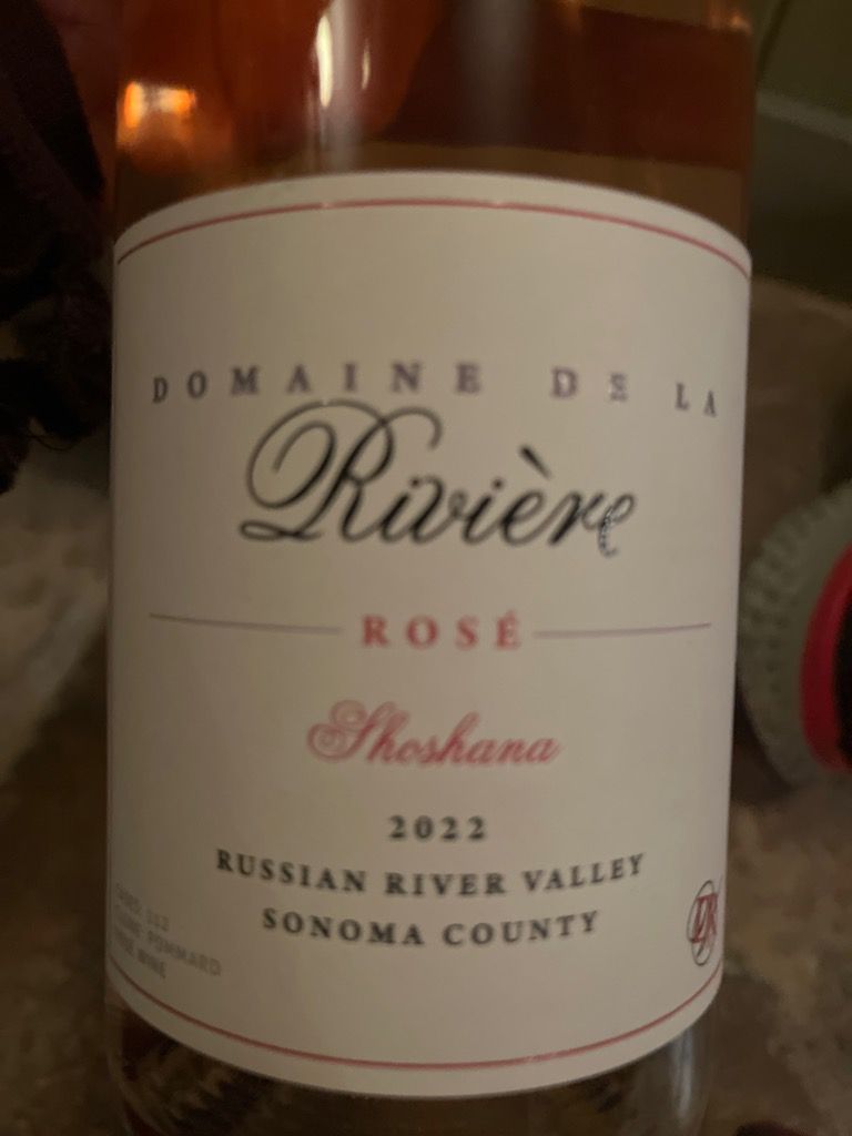 2022 Domaine de la Rivière Pinot Noir Shoshana, USA, California, Sonoma ...