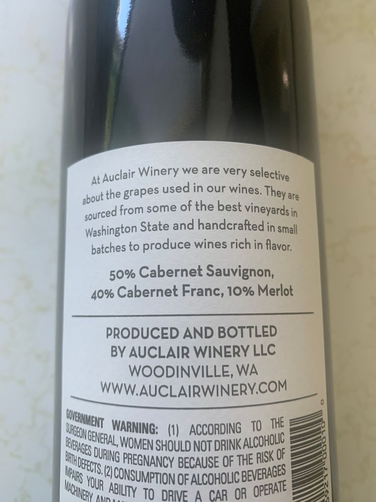 2021 Auclair Left Blend Red Mountain, USA, Washington, Columbia Valley ...