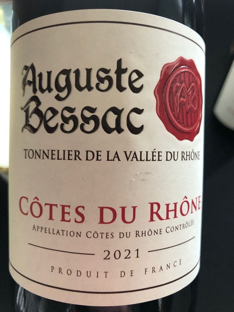 2021 Auguste Bessac Côtes du Rhône, France, Rhône, Southern Rhône ...