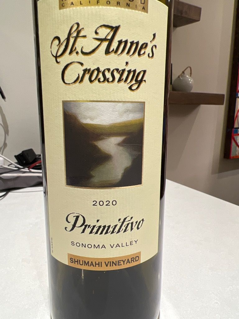 2020 St. Anne's Crossing Primitivo Shumahi Vineyard, USA, California ...
