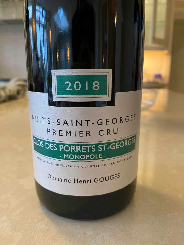 2018 Domaine Henri Gouges Nuits St. Georges 1er Cru Clos des Porrets St ...