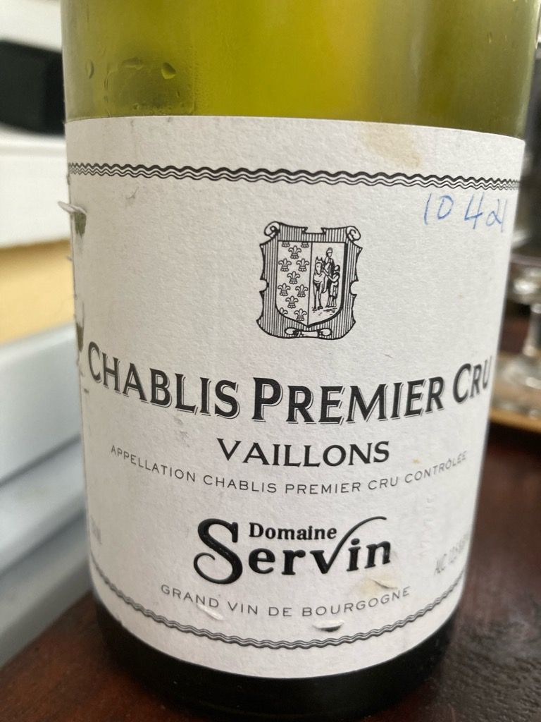 2016 Domaine Servin Chablis 1er Cru Vaillons, France, Burgundy, Chablis ...