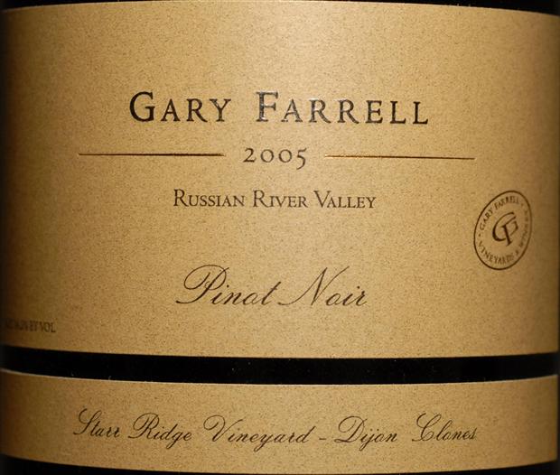 1999 Gary Farrell Pinot Noir Dijon Clones Starr Ridge Vineyard, USA ...