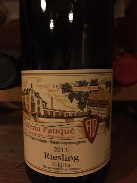 2014 Caves Albert Duhr (Château Pauqué) Riesling 15hl/ha, Luxembourg ...
