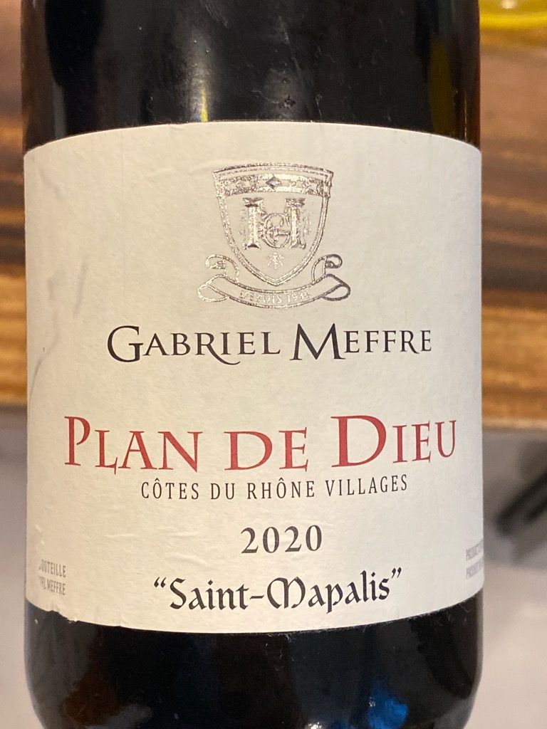 2021 Gabriel Meffre Côtes du Rhône Villages Plan de Dieu Saint Mapalis ...