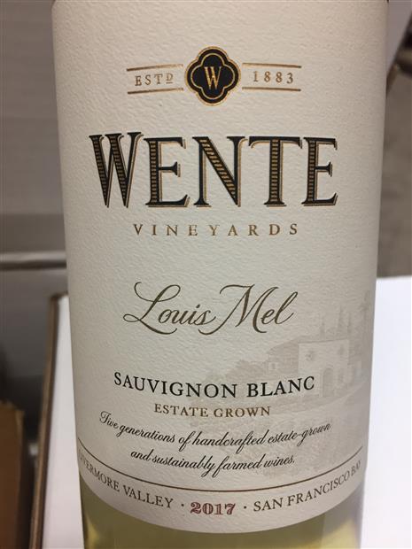 2017 Wente Vineyards Sauvignon Blanc Louis Mel Livermore Valley, USA ...
