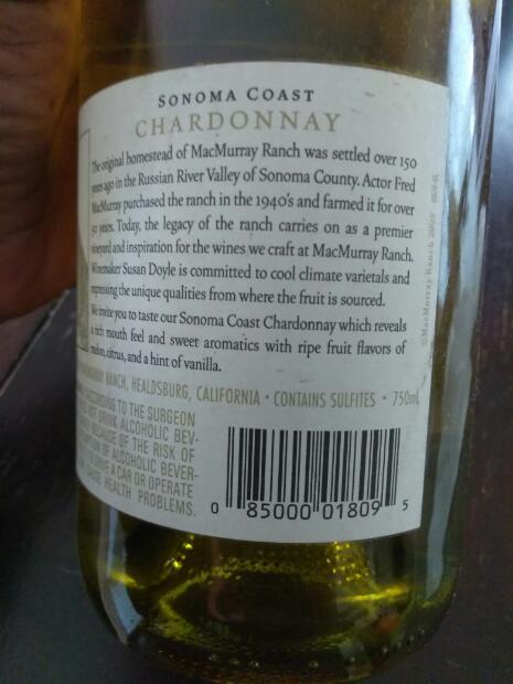 2009 MacMurray Ranch Chardonnay Sonoma Coast, USA, California, Sonoma ...