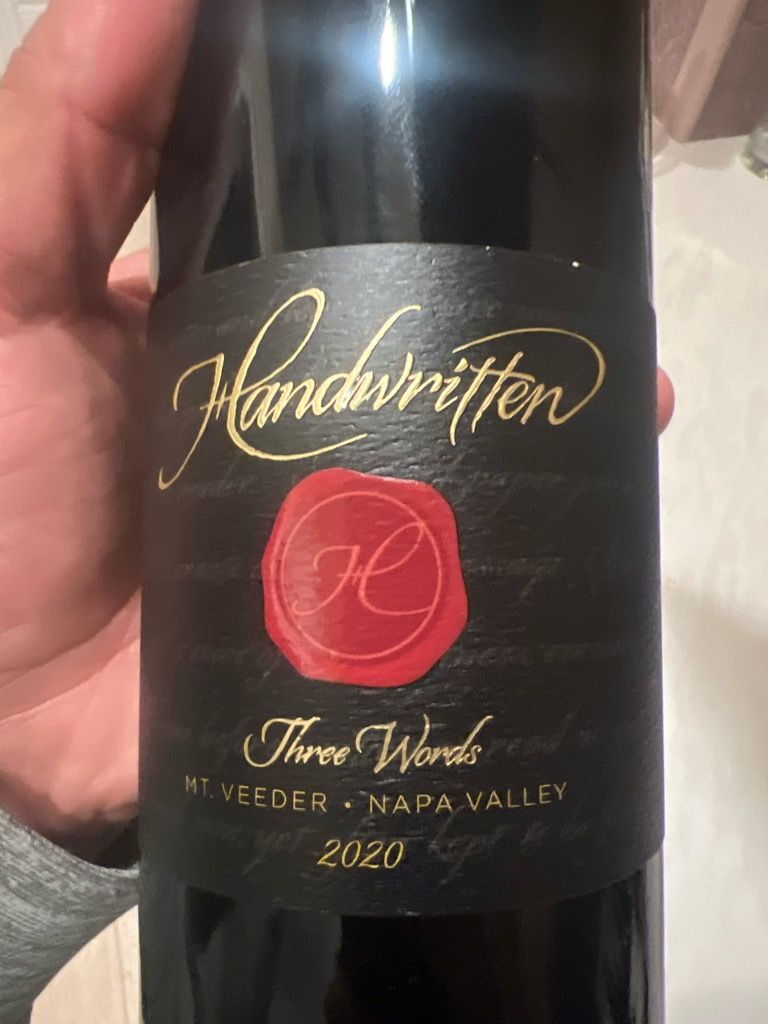 2020 Handwritten Cabernet Sauvignon Three Words, USA, California, Napa ...