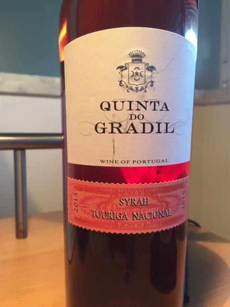 2015 Quinta do Gradil Vinho Regional Lisboa Syrah & Touriga Nacional ...