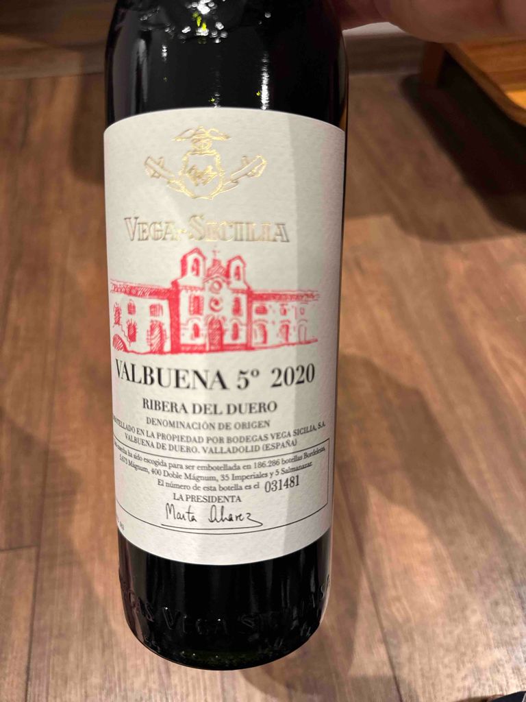 2020 Bodegas Vega-Sicilia Ribera del Duero Valbuena 5°, Spain, Castilla ...