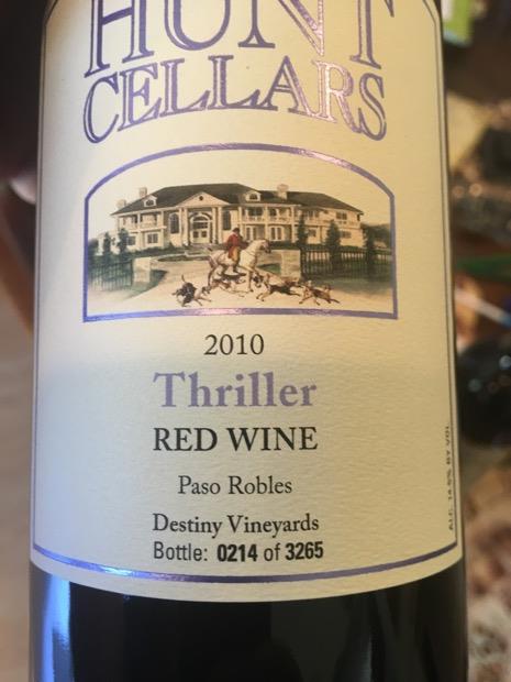 2010 Hunt Cellars Thriller Red Destiny Vineyard, USA, California ...