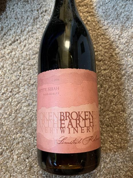 2016 Broken Earth Winery Petite Sirah Limited Release, USA, California ...