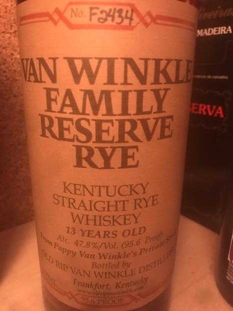 2024 Van Winkle Family Reserve 13 Year Old Kentucky Straight Rye ...