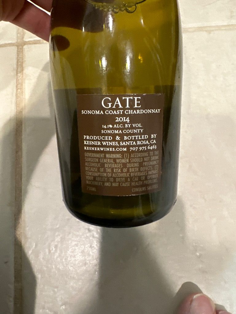 2014 Kesner Chardonnay Gate, USA, California, Sonoma County, Russian ...