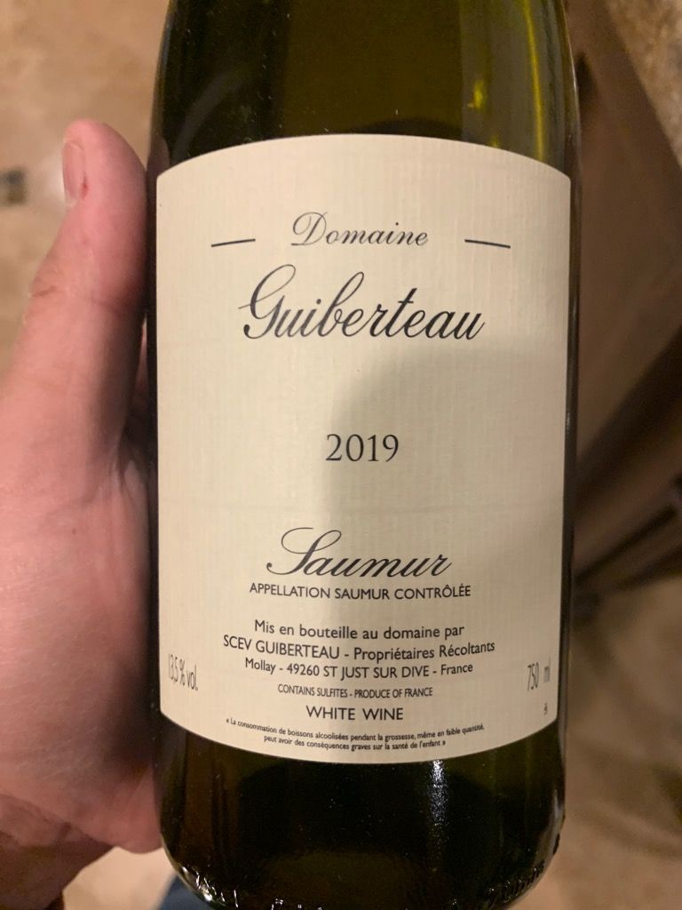 2019 Domaine Guiberteau Saumur Blanc, France, Loire Valley, Anjou ...
