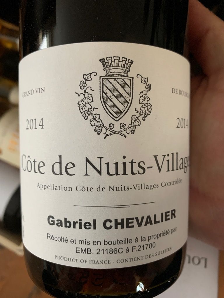 2014 Gabriel Chevalier Côte de Nuits Villages, France, Burgundy, Côte ...