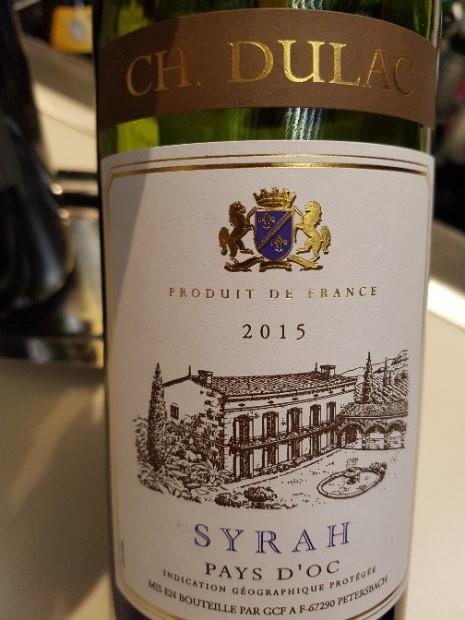 2015 Château Dulac Syrah, France, Languedoc Roussillon, Vin de Pays d ...