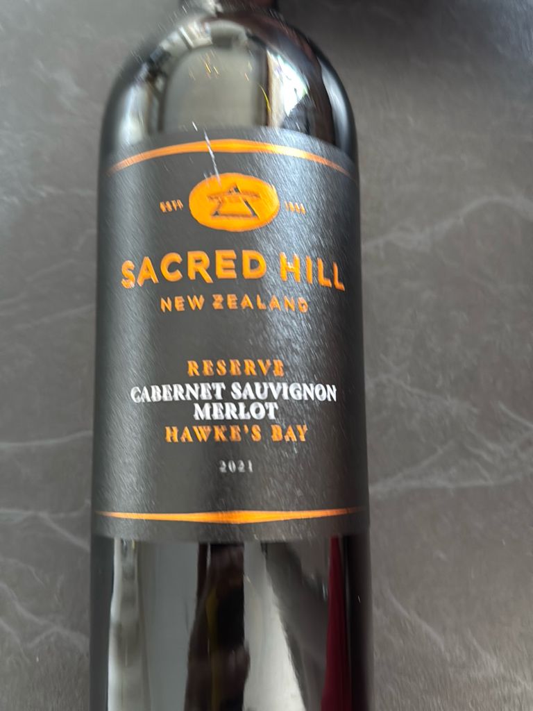 2021 Sacred Hill Reserve Merlot Cabernet Sauvignon, New Zealand, North ...