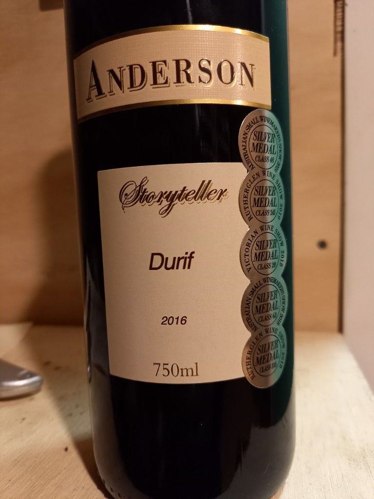 2016 Anderson Winery Durif Storyteller, Australia, Victoria, North East ...