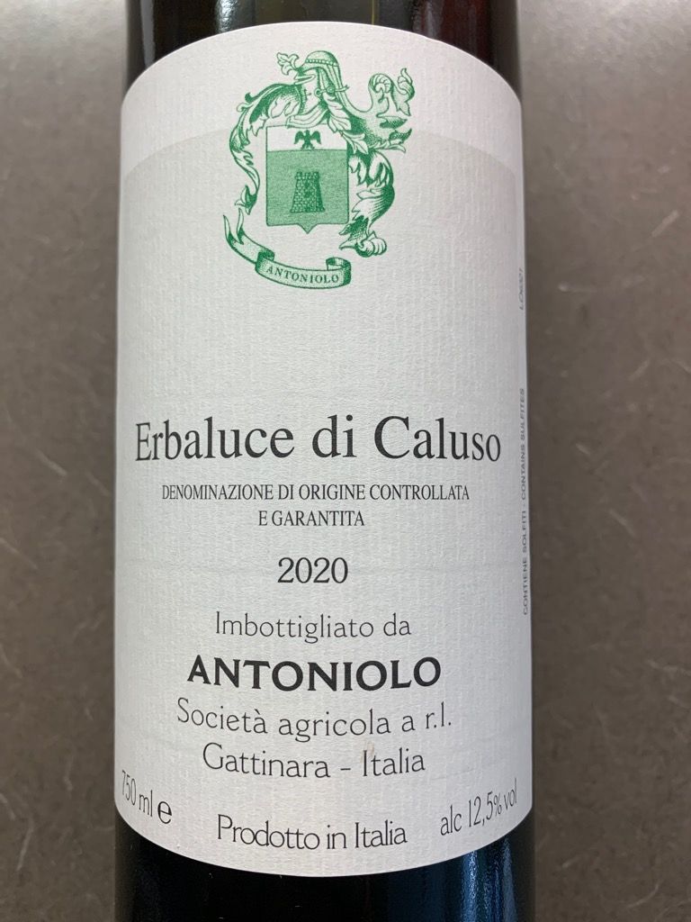 2020 Antoniolo Erbaluce di Caluso, Italy, Piedmont, Northern Piedmont ...