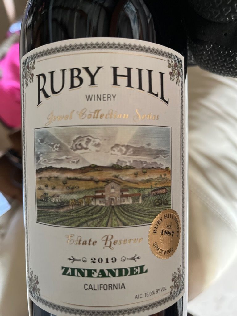 2018 Ruby Hill Winery Zinfandel Estate Reserve Jewel Collection, USA ...